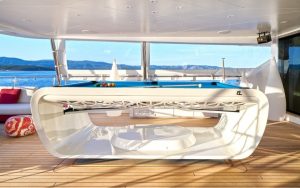 Pool table and boat - Design and gyroscopic pool table by Billards Toulet
